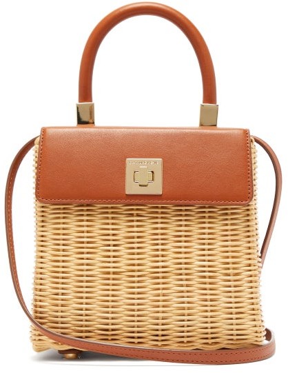 Sparrows Weave - The Classic Wicker And Leather Top-handle Bag - Tan ...