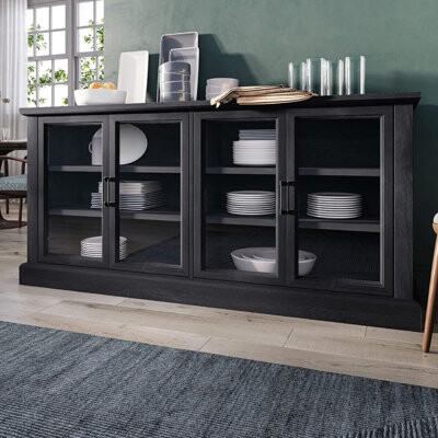 Gracie Oaks 70 Inch Sideboard Buffet Cabinet, Entertainment Center with ...