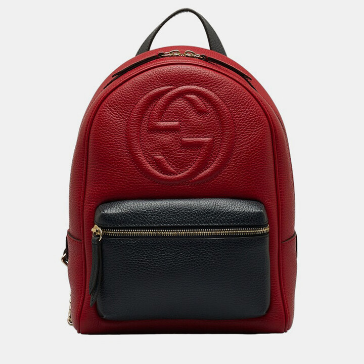 Gucci Red Leather Soho Chain Backpack - ShopStyle