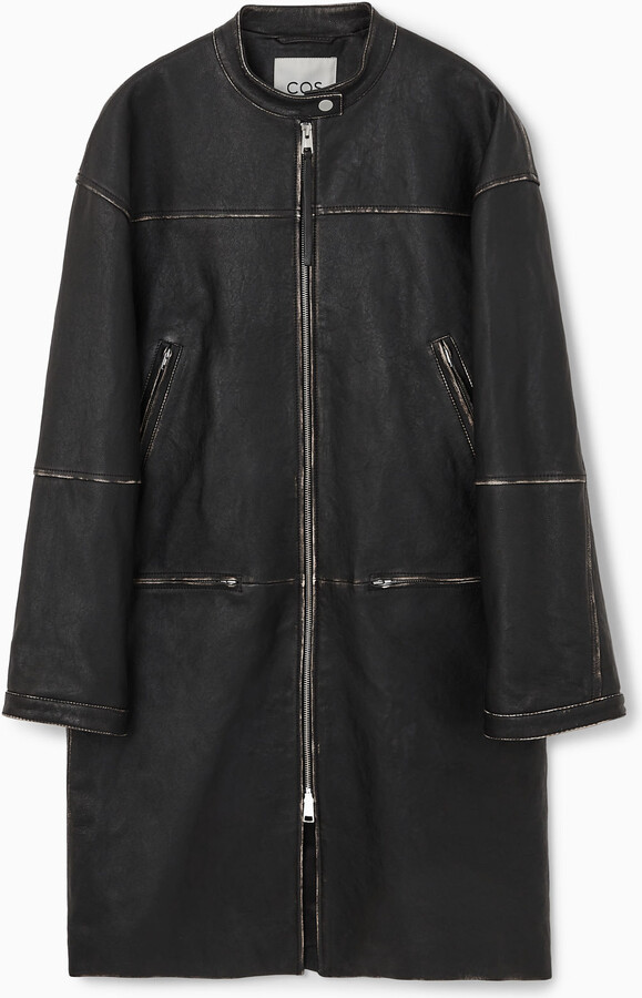 COS Leather Moto Coat - ShopStyle
