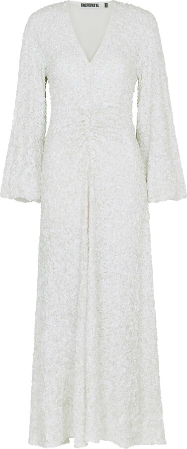 Rotate by Birger Christensen Samantha White Sequin Gown - ShopStyle Evening Dresses