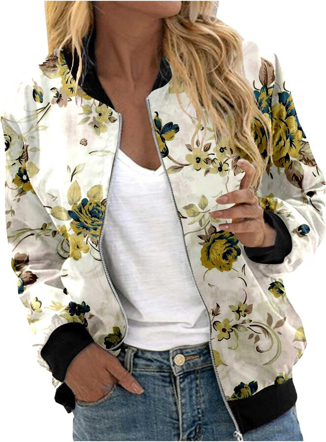 MODSGUE Summer Jack Outdoor Jackets for Women Zipper Streetwear Casual ...