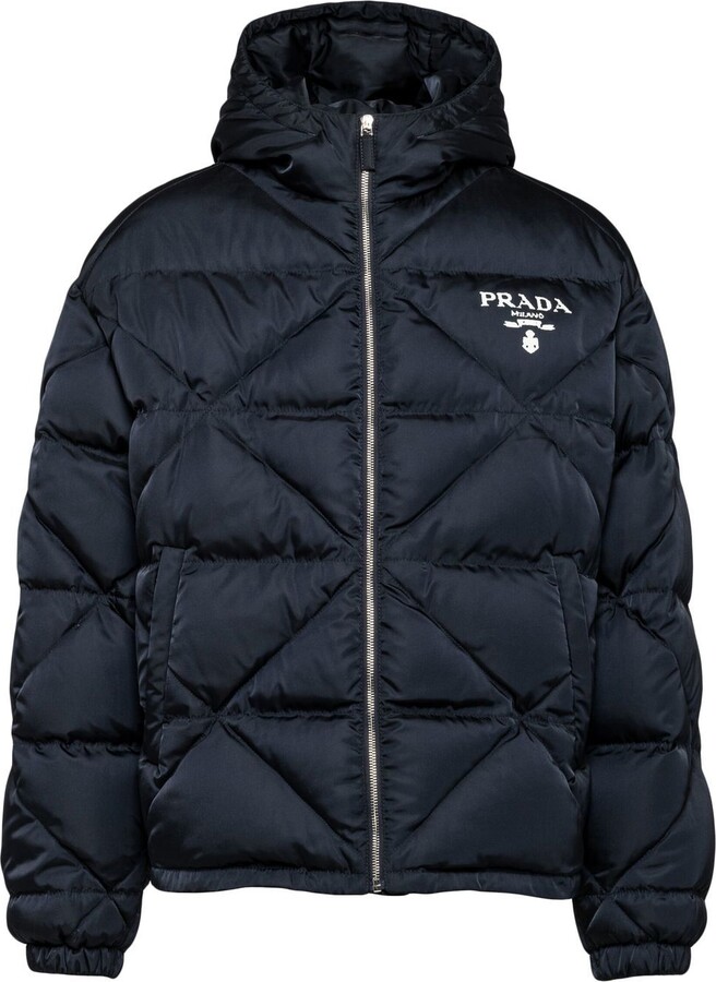 Prada Embroidered Logo Puffer Jacket - ShopStyle
