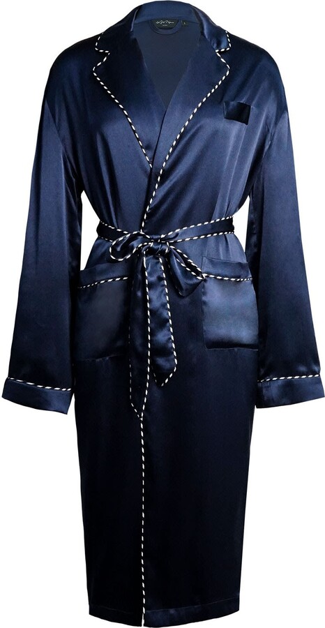 Not Just Pajama Women's Blue Silk Robe For Male & Female - ShopStyle ...