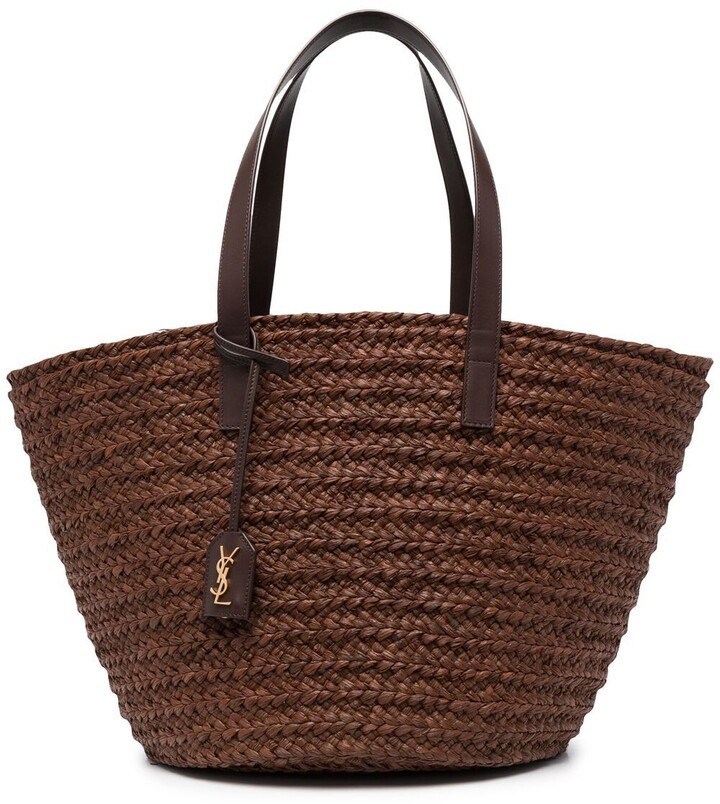 Saint Laurent Woven-Raffia Tote Bag - ShopStyle
