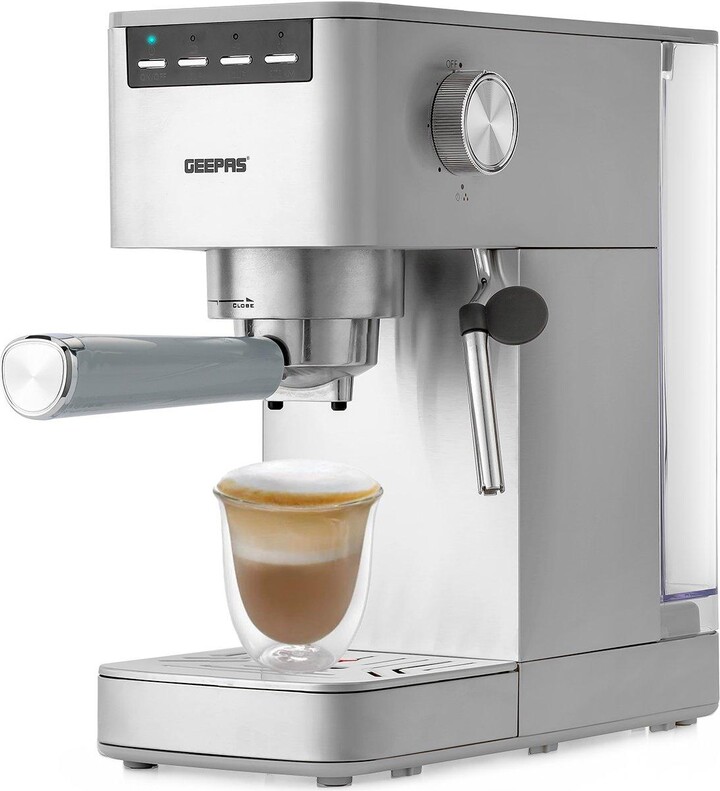 Geepas Premium 20-Bar Espresso & Cappuccino Maker (Platinum Series ...