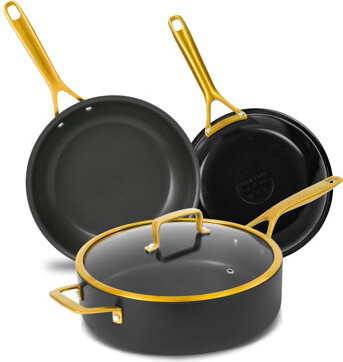 PANA POTA Ultra Gold 4 - Piece Hard Anodized Nonstick Cookware Set ...