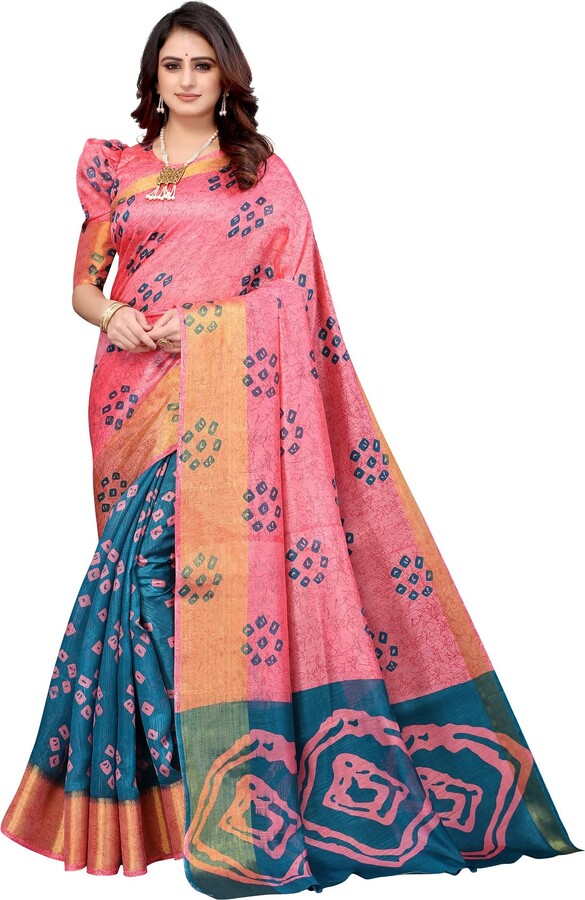 Crocon Indian Women's Art Silk Stylish Bollywood Saree With Unstiched ...