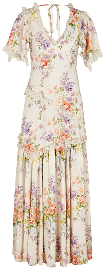 Needle & Thread Floral Diamond Elsa floral-print maxi dress - ShopStyle
