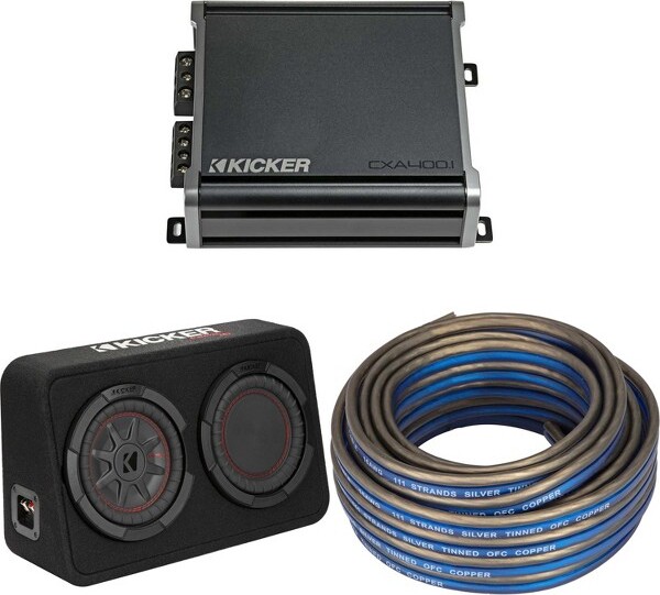 Kicker 48TCWRT82 CompRT 8" subwoofer in thin profile enclosure, 2ohm ...