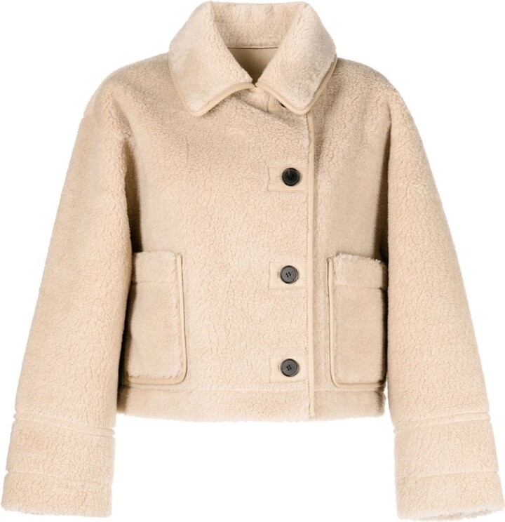 STUDIO TOMBOY Reversible Cropped Shearling Jacket - ShopStyle