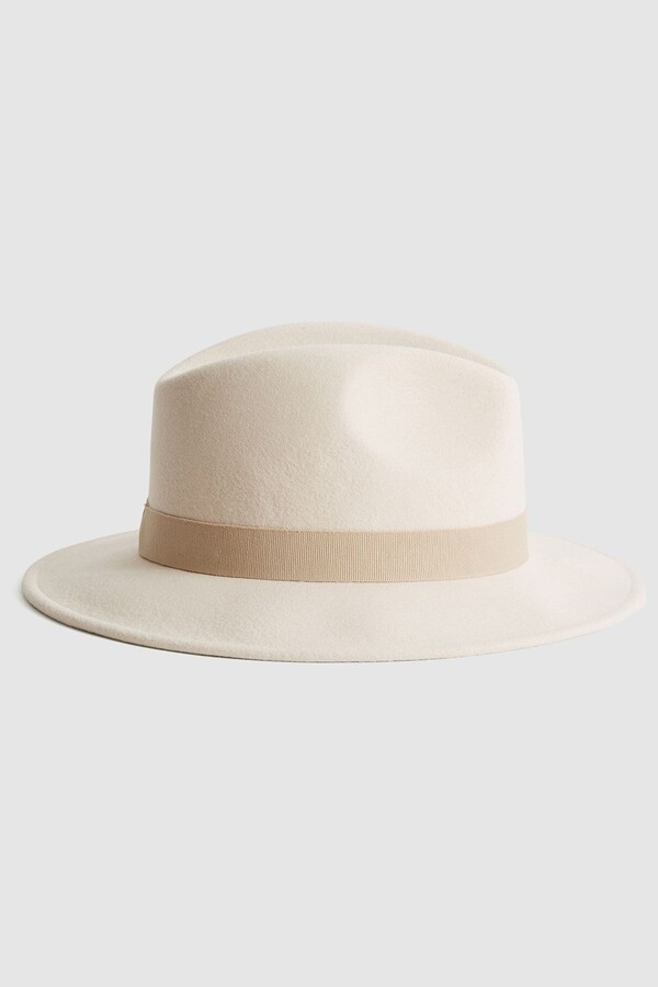Reiss Ivory Ashbourne Wool Fedora Hat - ShopStyle