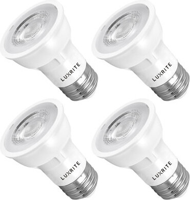 Luxrite 5.5 Watt (50 Watt Equivalent), PAR16 LED, Dimmable Light Bulb ...