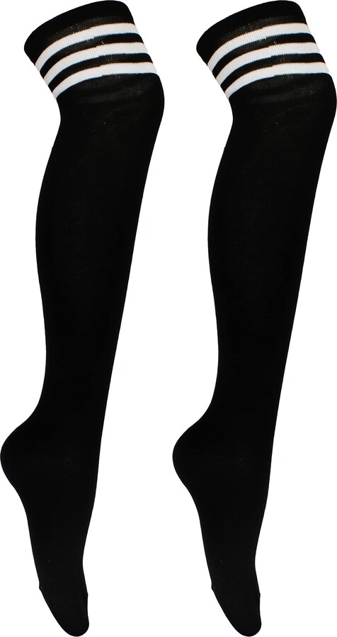 Cherry-on-Top Knee Thich High Sock Cheerleader Pub Golf Sport Stripe ...