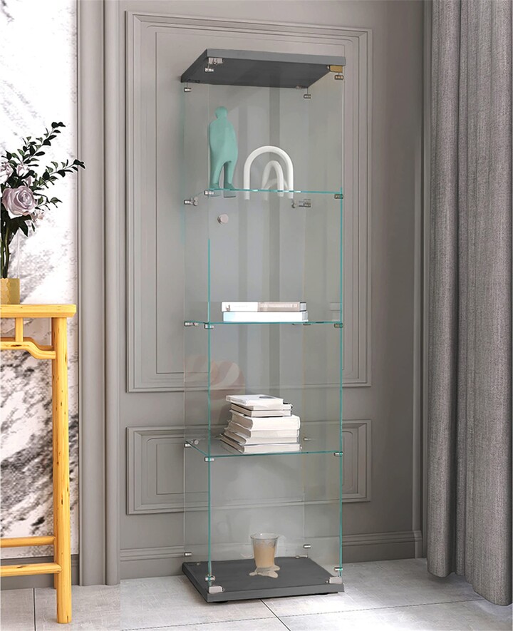 Jintop 64" 4 Shelves Display Cabinet with One Door - ShopStyle