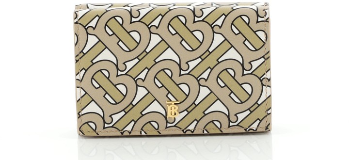 Burberry TB Double Flap Wallet Monogram Print Leather - ShopStyle Bags