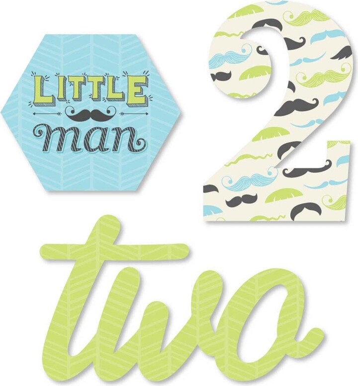 Big Dot Of Happiness 2nd Birthday Dashing Little Man Mustache Party ...