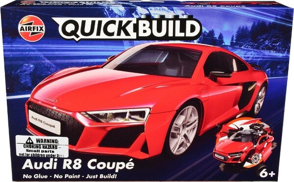 Skill 1 Model Kit Audi R8 Coupe Red Snap Together Model by Airfix ...