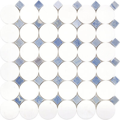 Bond Tile Orbit Satellite 12 in. x 12 in. x 8 mm Marble Mosaic Floor ...