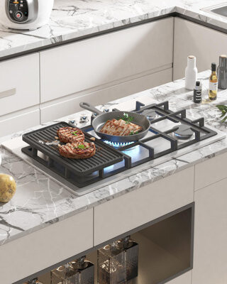 TABU Built-in Gas Cooktop, Stainless Steel Gas Stove Countertop, Easy ...