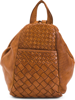 Handcrafted In India Leather Woven Sling Backpack - ShopStyle