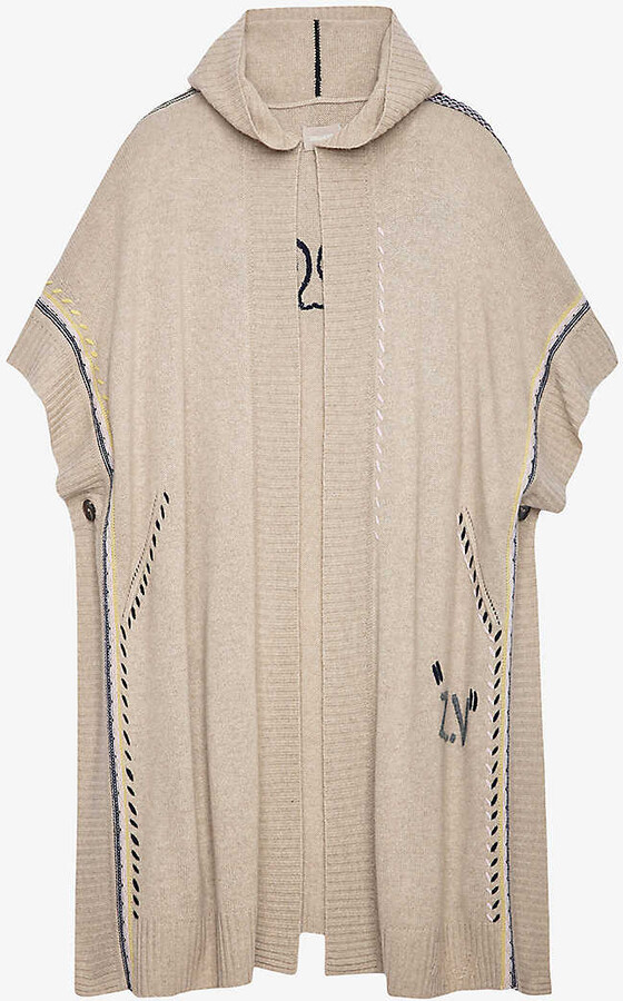 Zadig & Voltaire Inna logo-embroidered cashmere cardigan - ShopStyle
