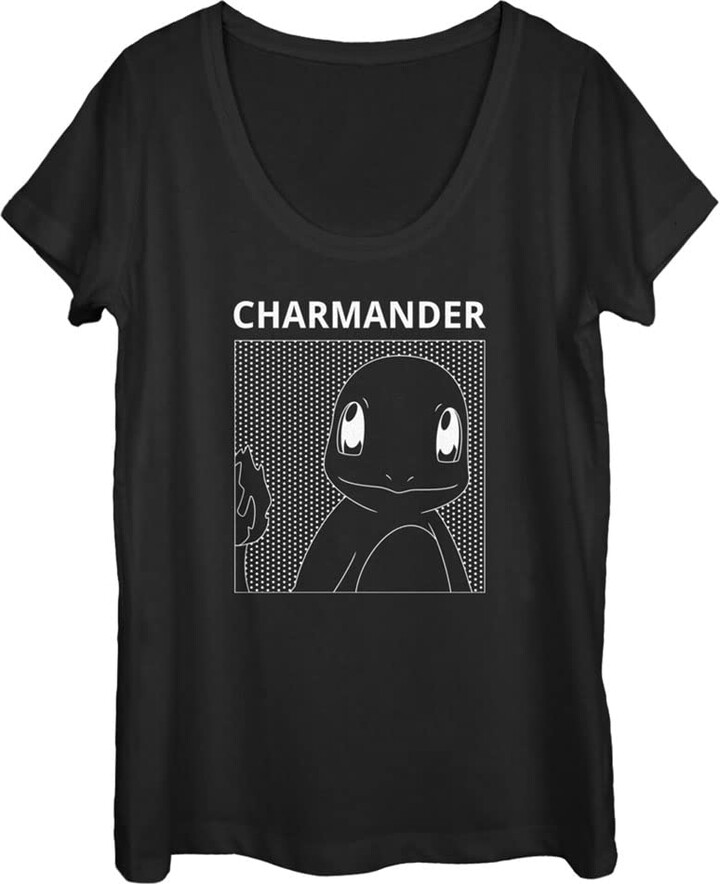 Pokemon Charmander Comic Box Women's Traditional Short Sleeve Tee Shirt ...