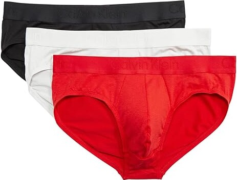 Calvin Klein Underwear CK Black Hip Brief 3-Pack (Rouge/Lunar Rock ...