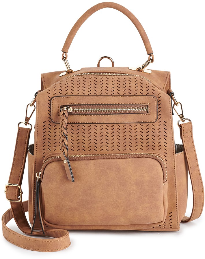 Violet Ray Chevron Perforated Convertible Satchel to Backpack - ShopStyle