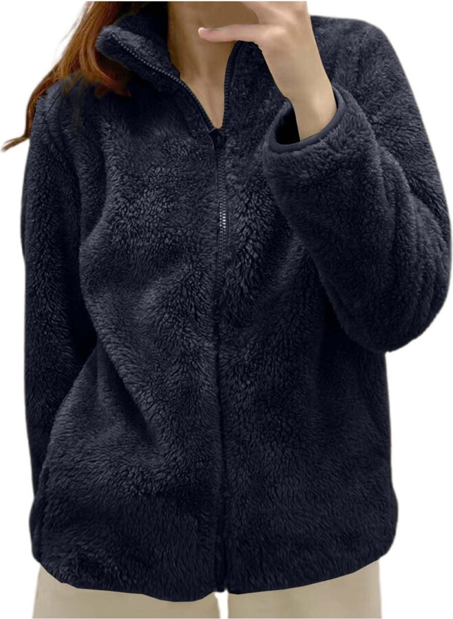 Generisch 2025 - Plain Fleece Jacket for Women with Collar and Zip ...