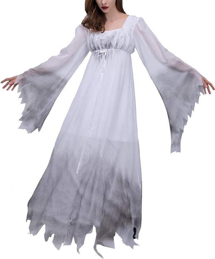 LINGYU Halloween White Vampire Bride Costume - ShopStyle Aprons