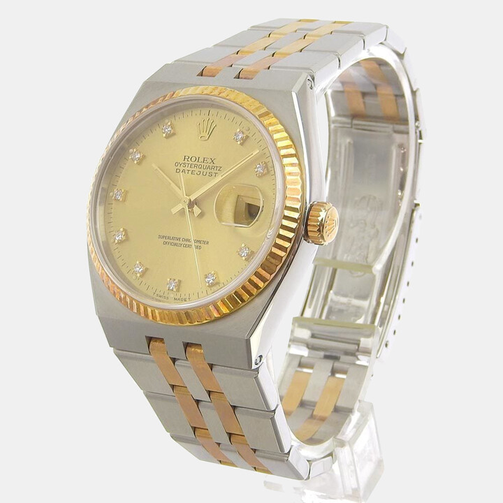 Rolex Champagne Diamond 18k Yellow Gold And Stainless Steel Datejust ...