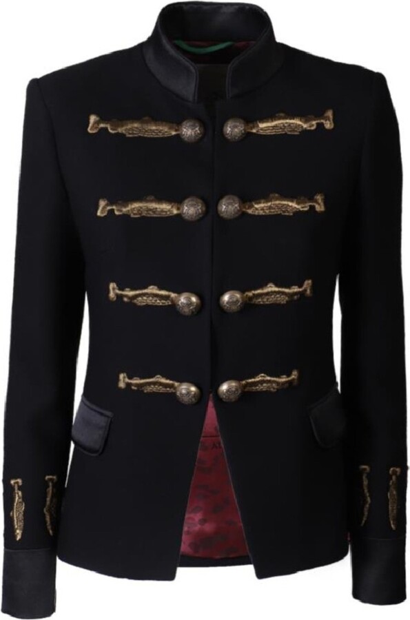 The Extreme Collection - Crepe Military-Style Blazer Nuvola Black ...