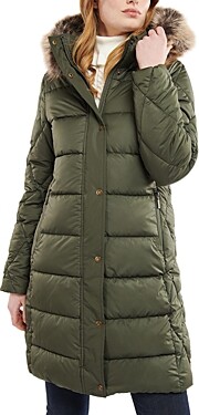 Barbour Daffodil Faux Fur Trim Hooded Puffer Coat - ShopStyle