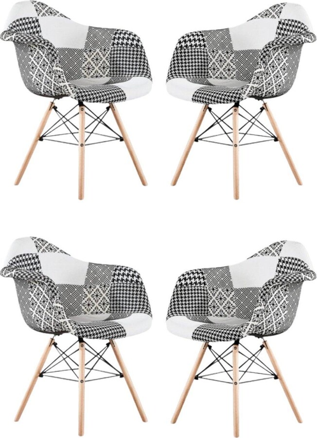 Life Interiors Chrono Patchwork Eiffel Dining Chair, Set of 4 - ShopStyle