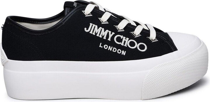 Jimmy Choo Logo Embroidered Platform Lace-up Sneakers - ShopStyle