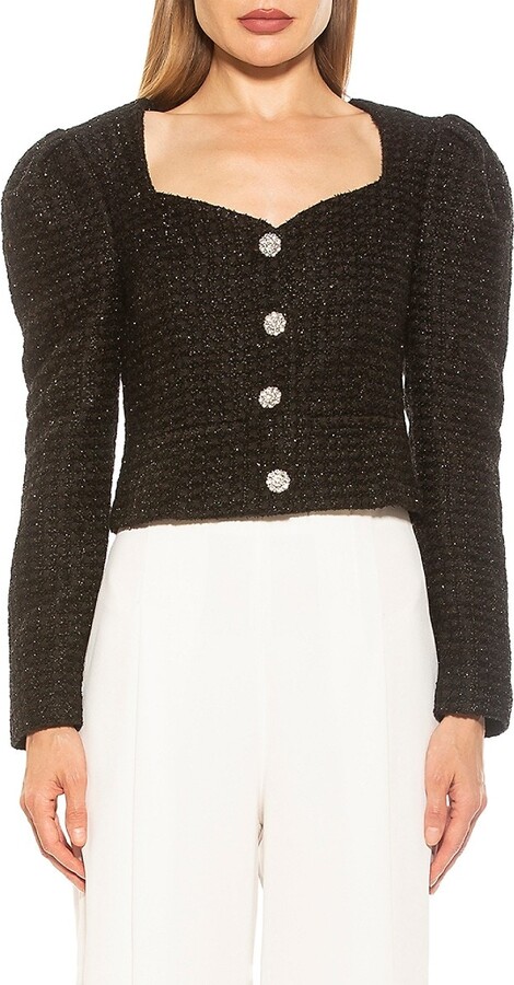 Alexia Admor Rowan Puff Sleeve Tweed Jacket - ShopStyle