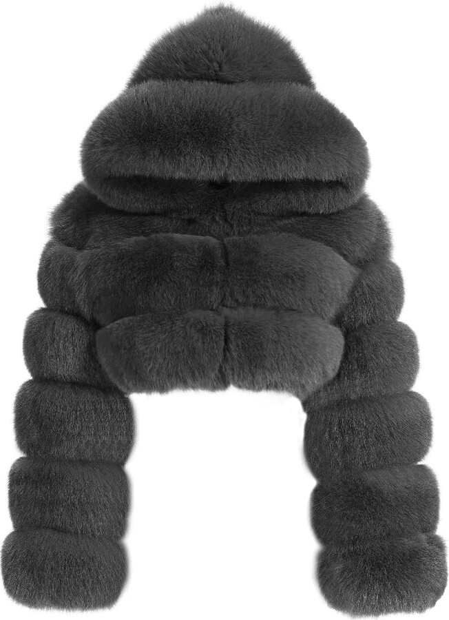 Wanan Touch Amira Dark Grey Fox Fur Jacket - ShopStyle