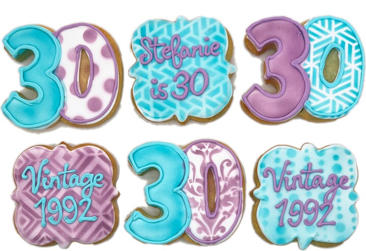 Etsy Vintage Birthday Cookies - Set Of 6 Crunchy Shortbread Cookies ...
