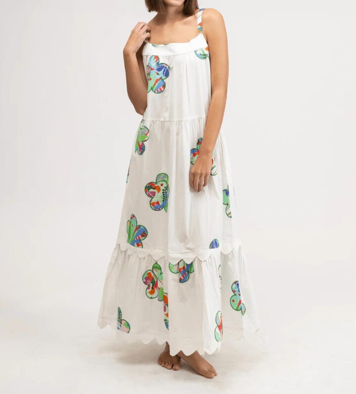 Beau & Ro Chase Midi Dress In Alice Colin Floral Collage White - ShopStyle