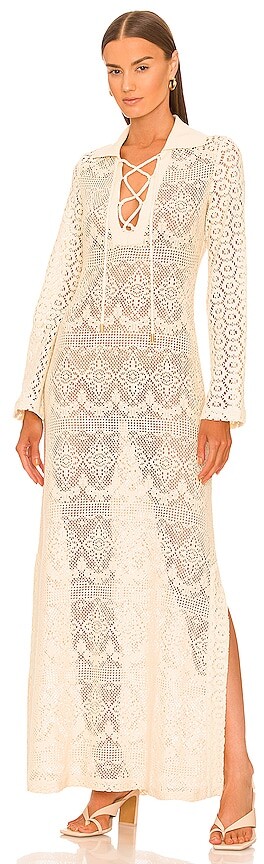 Jonathan Simkhai Zara Crochet Lace Up Maxi - ShopStyle