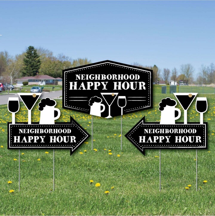Big Dot of Happiness Neighborhood Happy Hour Signs - 2 Neighborhood ...