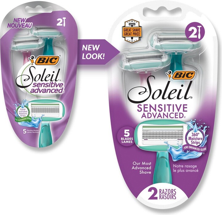 BiC Soleil Sensitive Advanced 5-Blade Women's Disposable Razor - 2ct ...