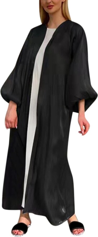 VESNIBA Muslim Islamic Dress Women's Muslim Plain Cardigan Middle East ...