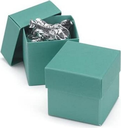Paper Frenzy Jade Green 2 Piece Party Favor Boxes with Lids 2x2x2 ...