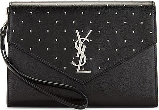 Saint Laurent Flap Pouch Bag in Black - ShopStyle Clutches