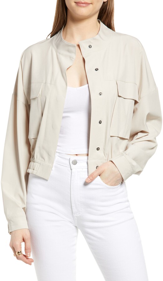 Open Edit Crop Utility Jacket - ShopStyle