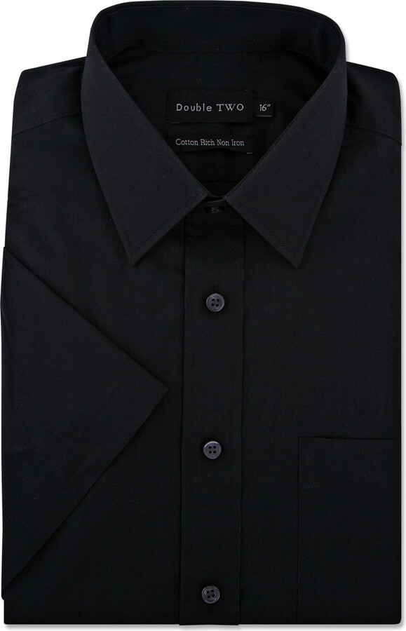 DoubleTwo Double Two Short Sleeved Non Iron Cotton Rich Shirts (4500 ...
