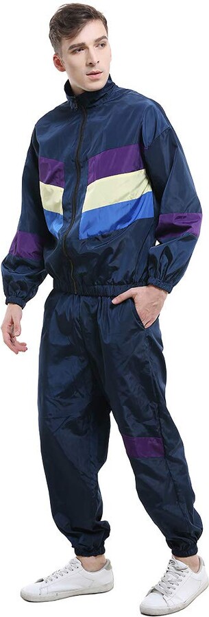 Coskidz Men's 80s Shell Suit Vintage Sportswear Retro Fashion ...