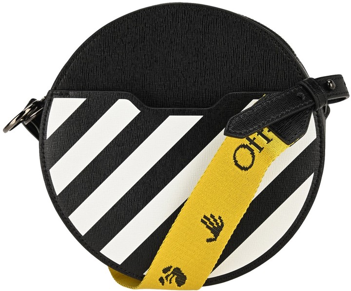 Off-White Diagonal Print Round Crossbody Bag - ShopStyle